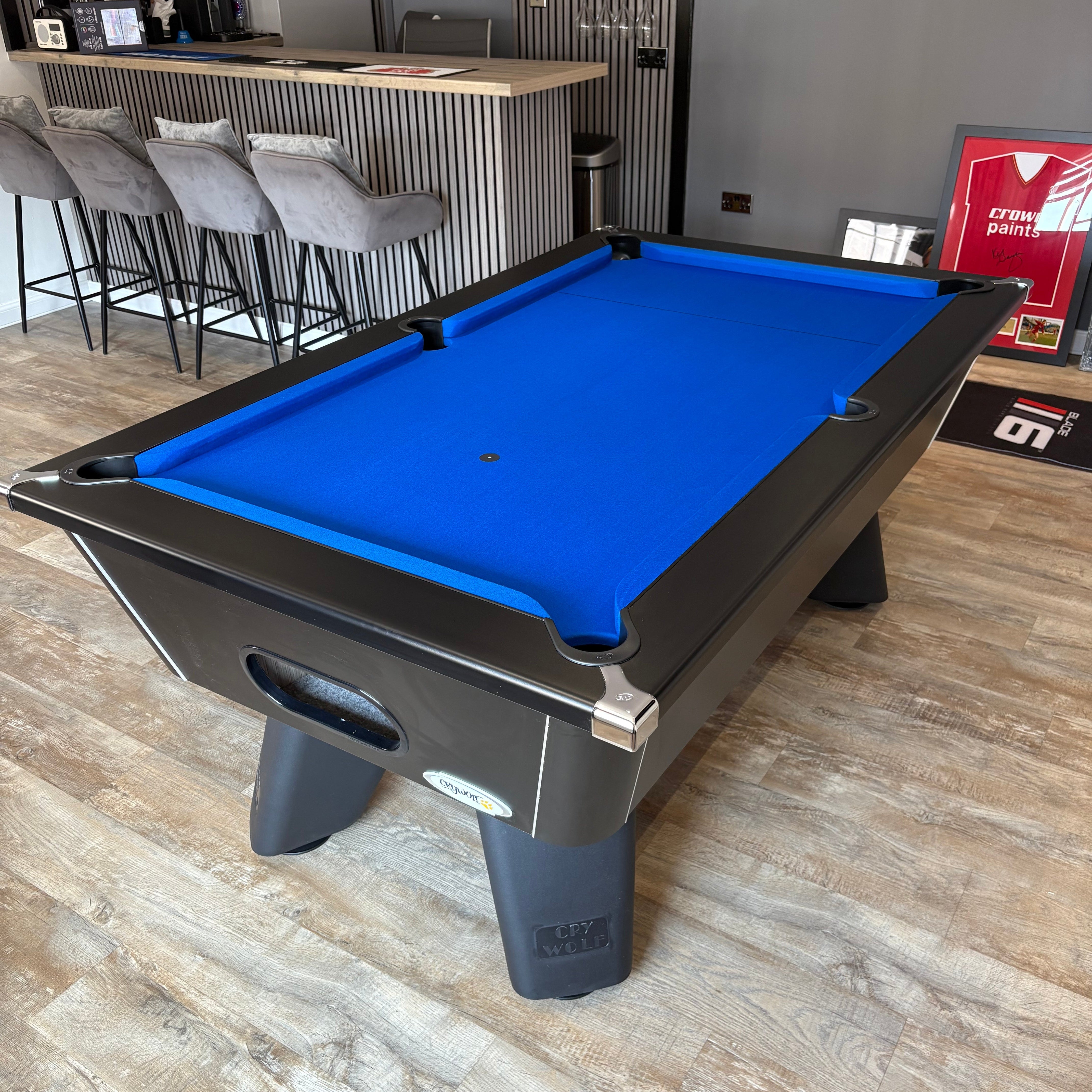 Cry Wolf Slate Pool Table - Matte Black - 6ft & 7ft – Deluxe Games Room